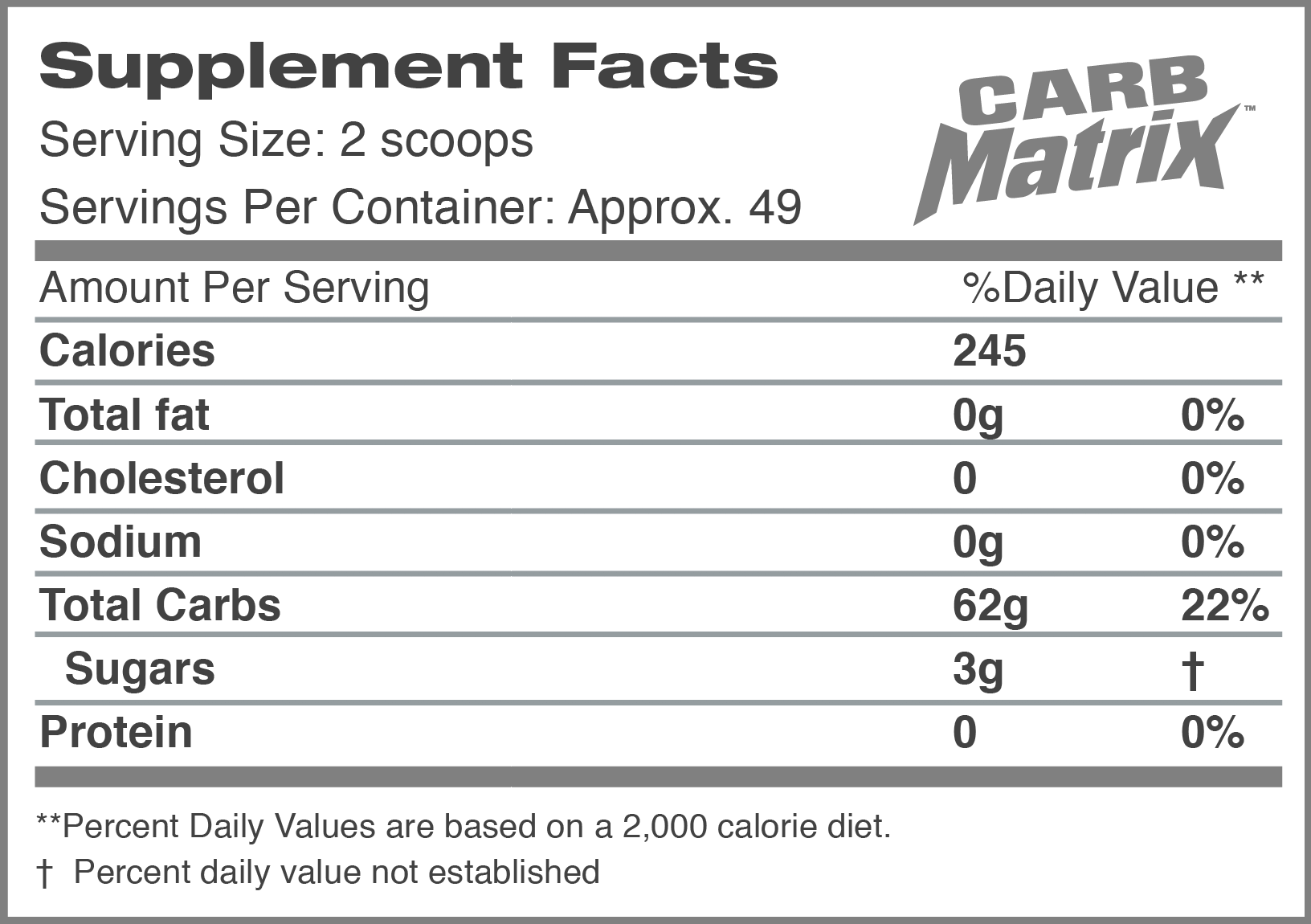 Optimum Health Nutrition™ — Carb Matrix is a high-octane time-released ...